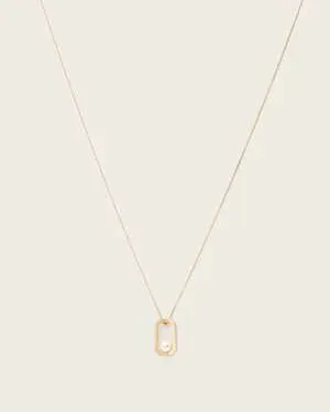ALLSAINTS Ellie Hex Pearl And Pave Necklace - Warm Brass