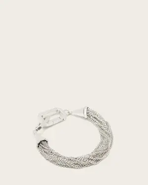 ALLSAINTS Gina Fringe Bracelet - Warm Silver
