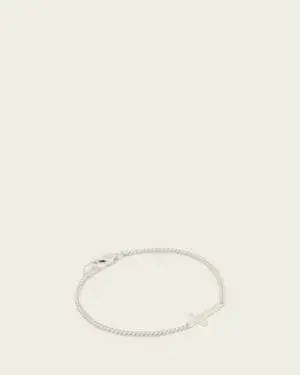 ALLSAINTS Gabe Cross Bracelet - Warm Silver