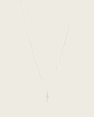 ALLSAINTS Gabe Chain Cross Necklace - Warm Silver