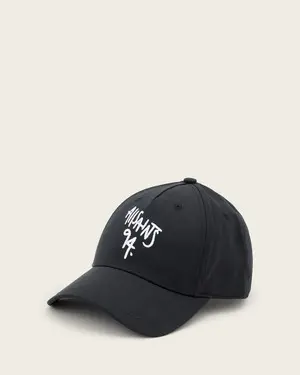 ALLSAINTS Spray Logo Baseball Cap - Black/chalk White