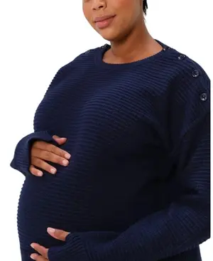 MARION Maternity & Nursing Sweater - Navy
