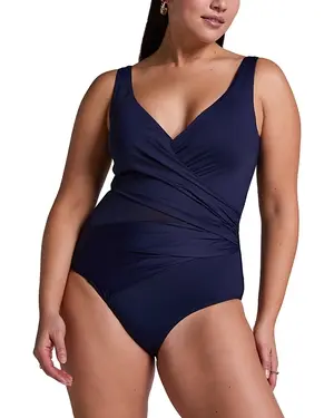 Hunkemoller Shaping Mesh Swimsuit - Evening Blue