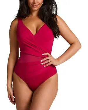 Hunkemoller Shaping Mesh Swimsuit - Sangria