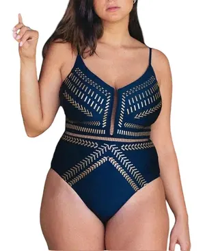 BILIBLOND Kim One-piece Swimsuit - Navy Gold