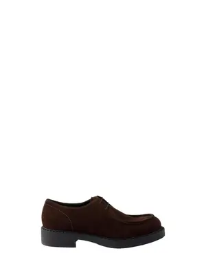 Prada Chocolate Suede Lace-up Shoes