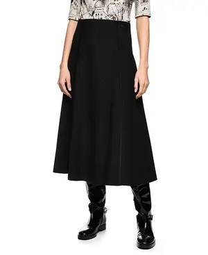MARC CAIN Knitted Boiled Wool Skirt