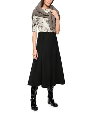 MARC CAIN Knitted Boiled Wool Skirt