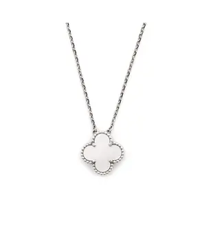 VAN CLEEF & ARPELS Vintage Alhambra Pendant Necklace - White
