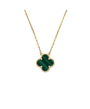 VAN CLEEF & ARPELS Vintage Alhambra Pendant Necklace 18k And Malachite - Gold