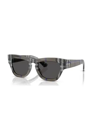 Burberry Sunglasses With Check Temples - Grey