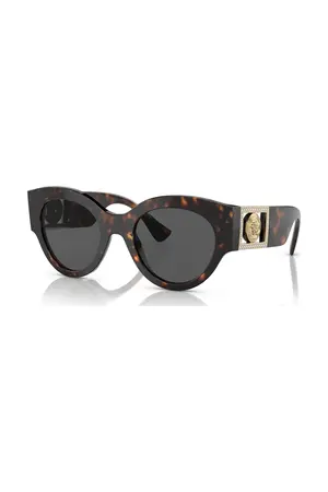 Versace Full Rim Round Frame Sunglasses - Brown