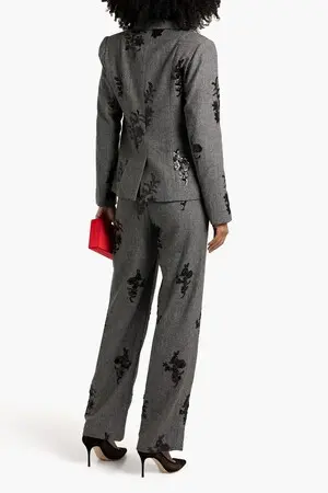 MIKAEL AGHAL Sequin-embellished Herringbone Tweed Suit