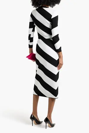 Carolina Herrera Striped Stretch-knit Top - White