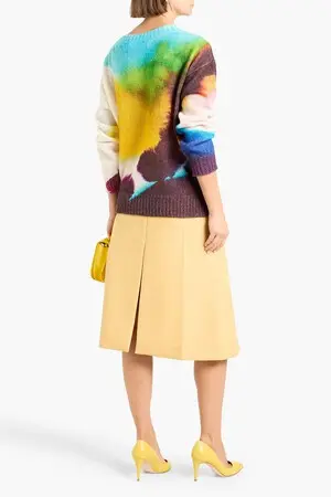 Oscar De La Renta Printed Mohair-blend Sweater