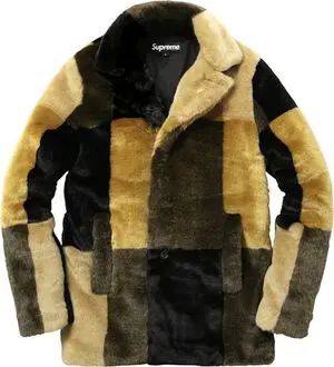 Supreme Faux Fur Overcoat - Multicolor