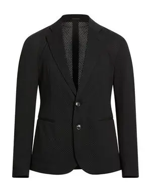 Emporio Armani Single-breasted Checked Jacquard Blazer - Black
