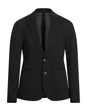 Emporio Armani Single-breasted Checked Jacquard Blazer - Black