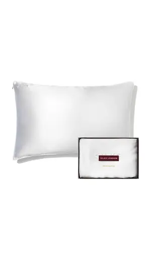 SILKE LONDON Queen Pure Silk Pillowcase - White