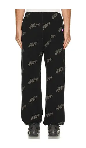 BADFRIEND Star Sweatpant In Black