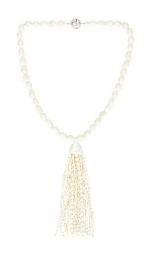 JULIETTA Delfina Tasseled Necklace - Pearl