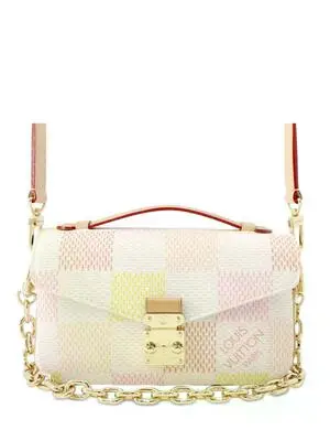 LOUIS VUITTON Damier Azur Pochette Metis East West Satchel - White