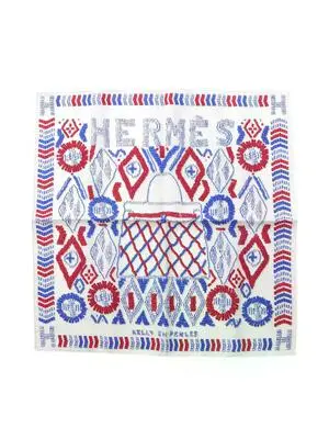 Hermès 2010s Carre Silk Scarf - White
