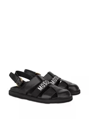 Moschino Leather Sandals With Logo Detail