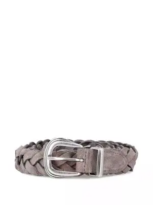 FABRIZIO MANCINI Braided Buckle Belt - Grey