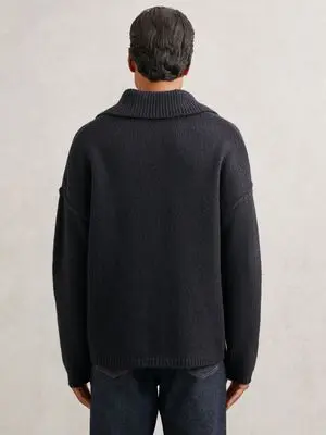 REISS Wool-blend Open-collar Jumper