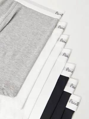 Paul Smith Set Of Seven Organic Cotton-blend Jersey Boxer Briefs - Multi