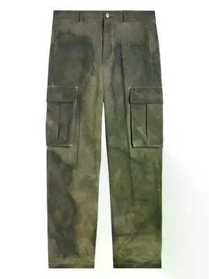COLE BUXTON Washed-effect Cargo Trousers - Green