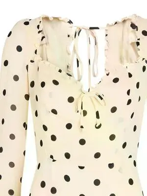 REFORMATION Ruffled-trim Polka-dot Dress