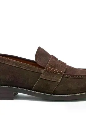 Grenson Stitched Suede Loafers