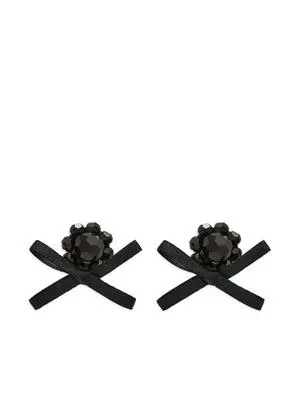 Simone Rocha Bow Crystal-embellished Earrings - Black