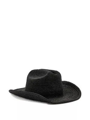 Lack Of Color Raffia Cowboy Sun Hat - Black