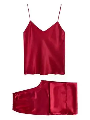 Olivia Von Halle Spaghetti-straps Pyjama Set - Red