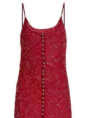 Rabanne Button-embellished Slip Gown