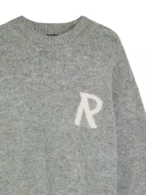 REPRESENT Letter Appliqué Crew-neck Sweater - Grey