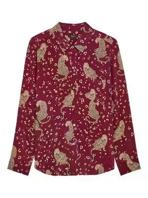 Rails Leopard-print Button Shirt - Red