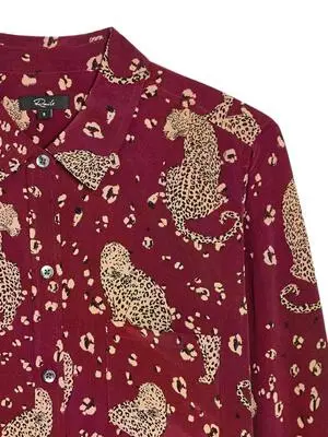 Rails Leopard-print Button Shirt - Red