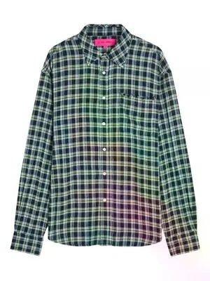 THE ELDER STATESMAN Dune Frayed-trim Checked Shirt