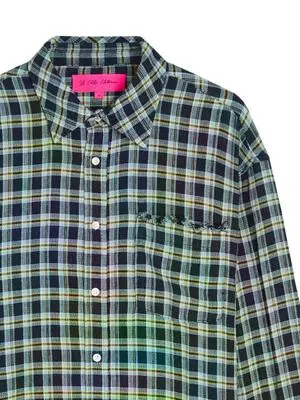 THE ELDER STATESMAN Dune Frayed-trim Checked Shirt