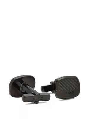 BOSS Striped Cufflinks - Black