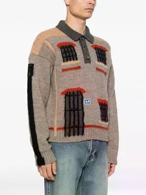 JW Anderson Applique Collared Knitwear - Neutrals