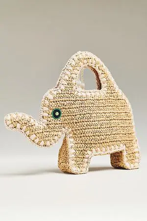 SIMONMILLER Elephant Raffia Bag