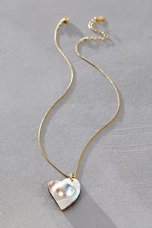 Chan Luu Pearl Heart Pendant Necklace