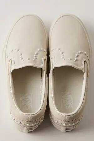 VANS Pearl Platform Slip-ons - Marshmallow