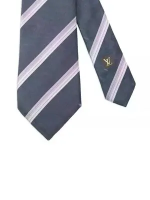 LOUIS VUITTON 2000s Striped-pattern Tie - Blue