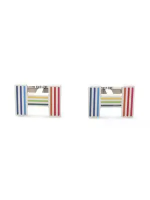 Hermès 10s Quiz Rainbow Cufflink